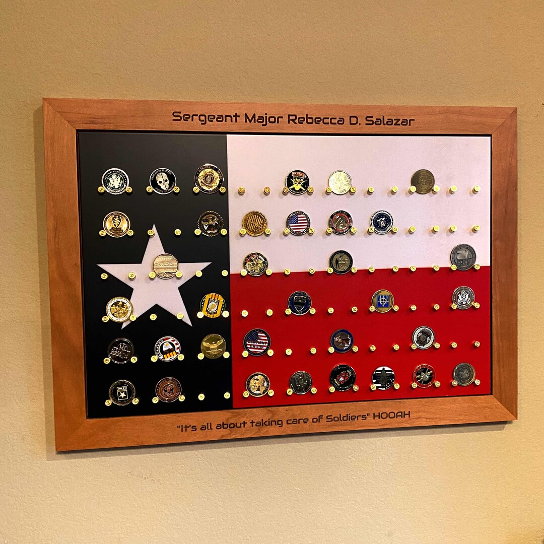 54CT Texas Flag Coin Display to Showcase on the Wall. Perfect Gift for ...