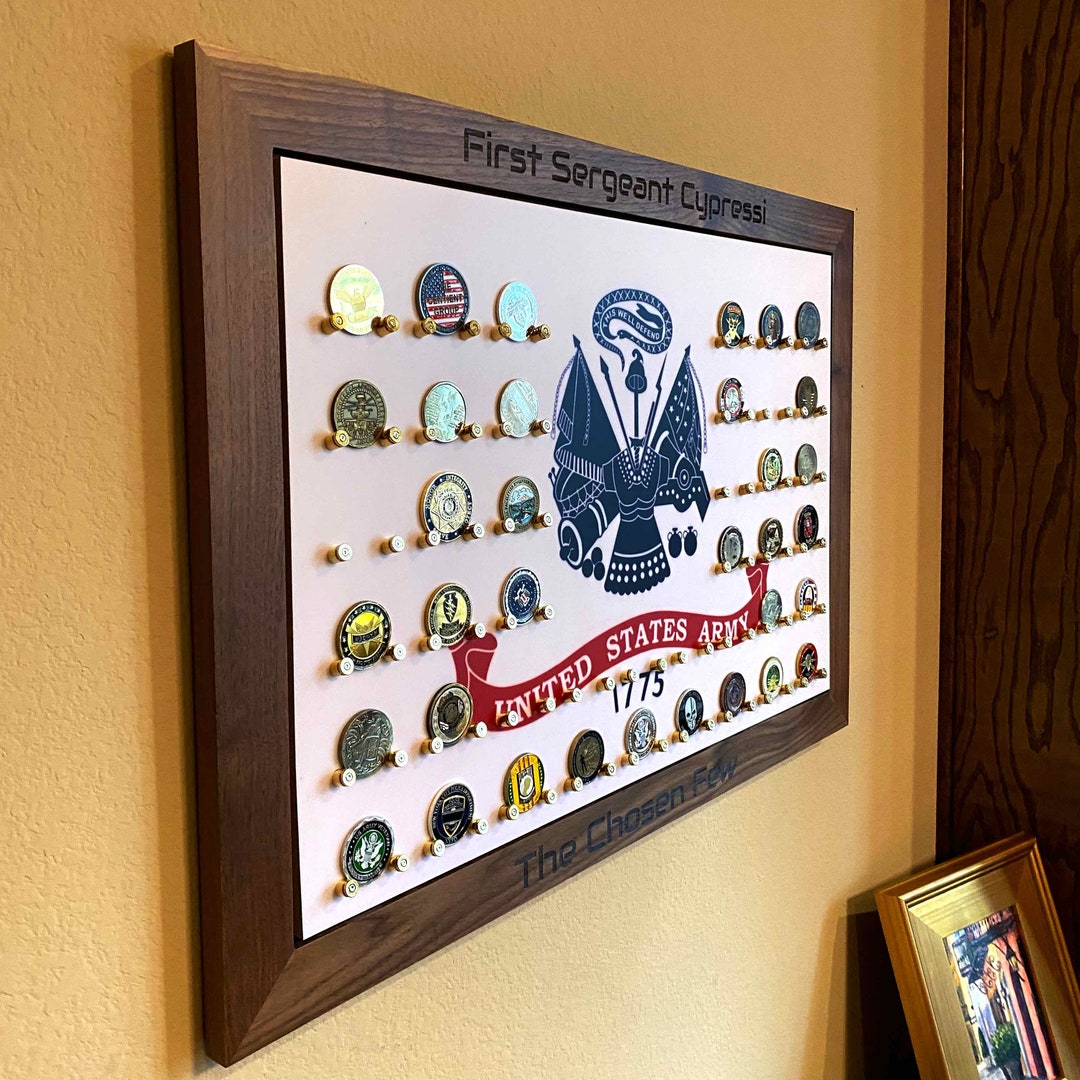 54CT Army Flag Coin Display to Showcase on the Wall. Perfect Gift for ...
