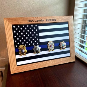 4-8 Police Badge Display to Showcase on the Wall or Desk. Perfect Gift ...