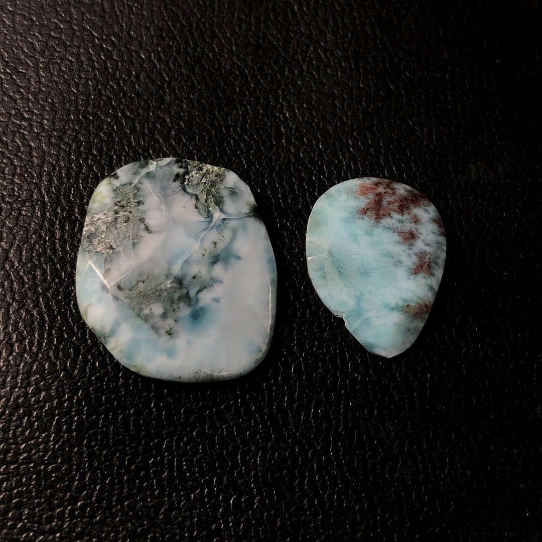 Natural Larimar Faceted Gemstone , Larimar Cut Cabs , Larimar Cabochons ...