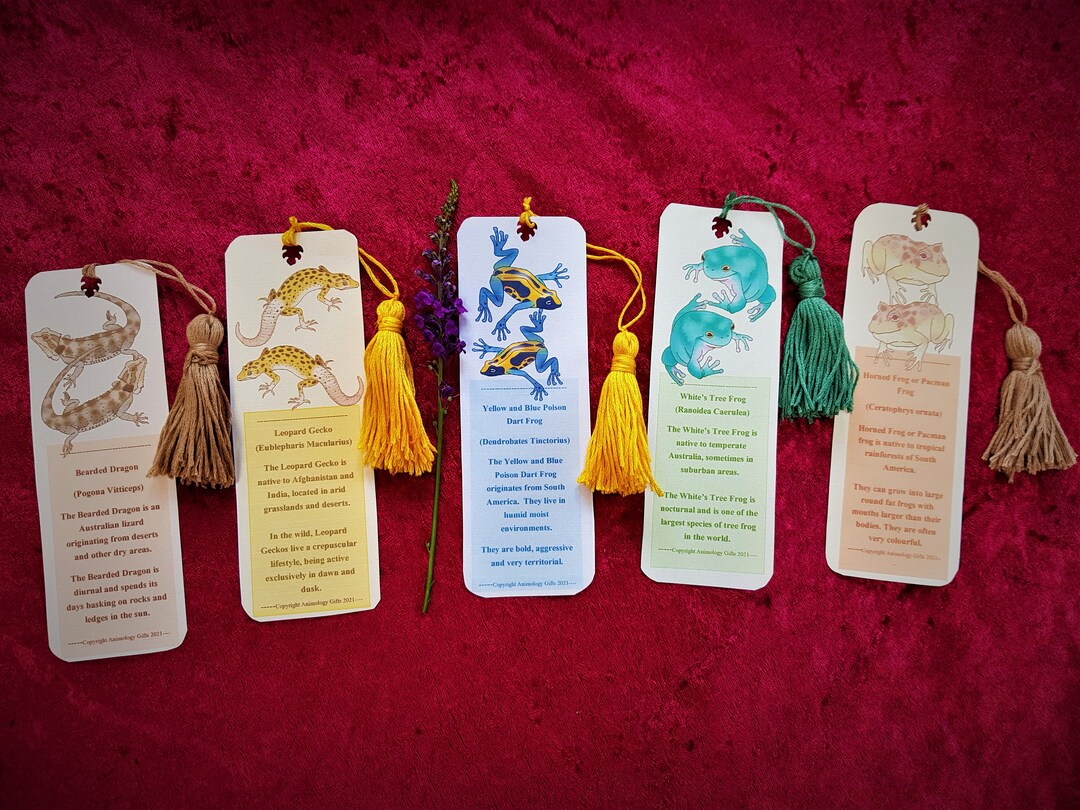 Bookmarks Reptile and Amphibian - Etsy