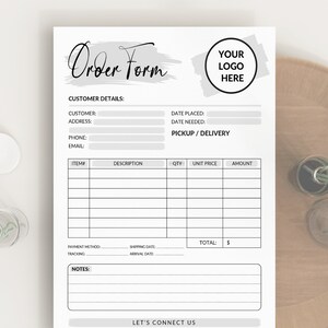 Custom Order Form Template Purchase Order Form Order Form Order Form ...