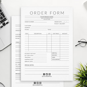 Order Form Template Purchase Order Form Template Order Form - Etsy