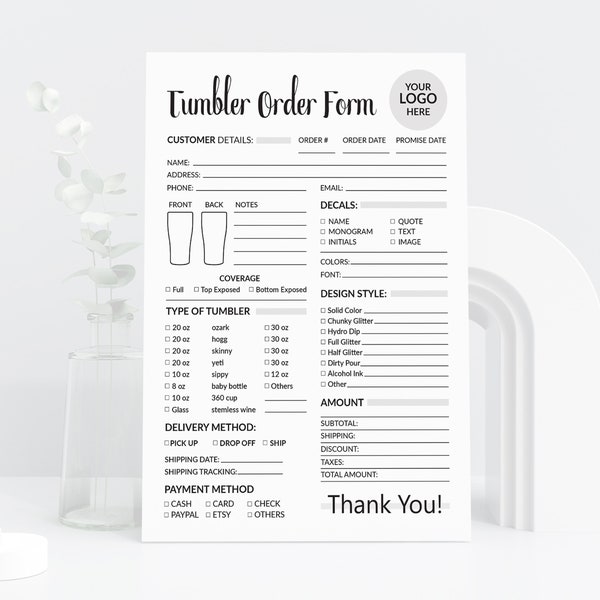 Tumbler Order Form - Etsy