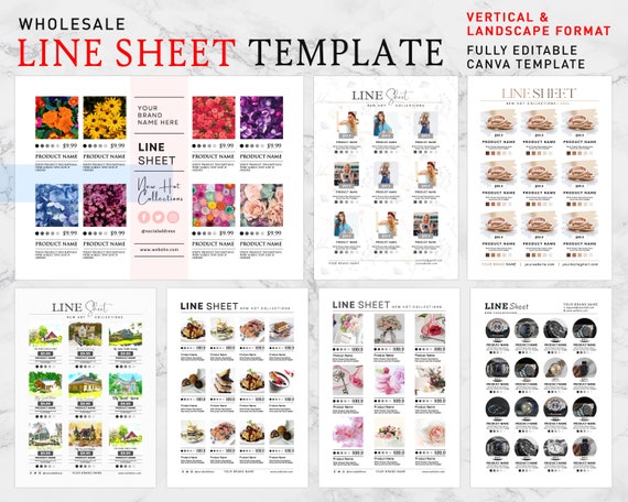 Line Sheet Template Bundle Wholesale Price List Template - Etsy