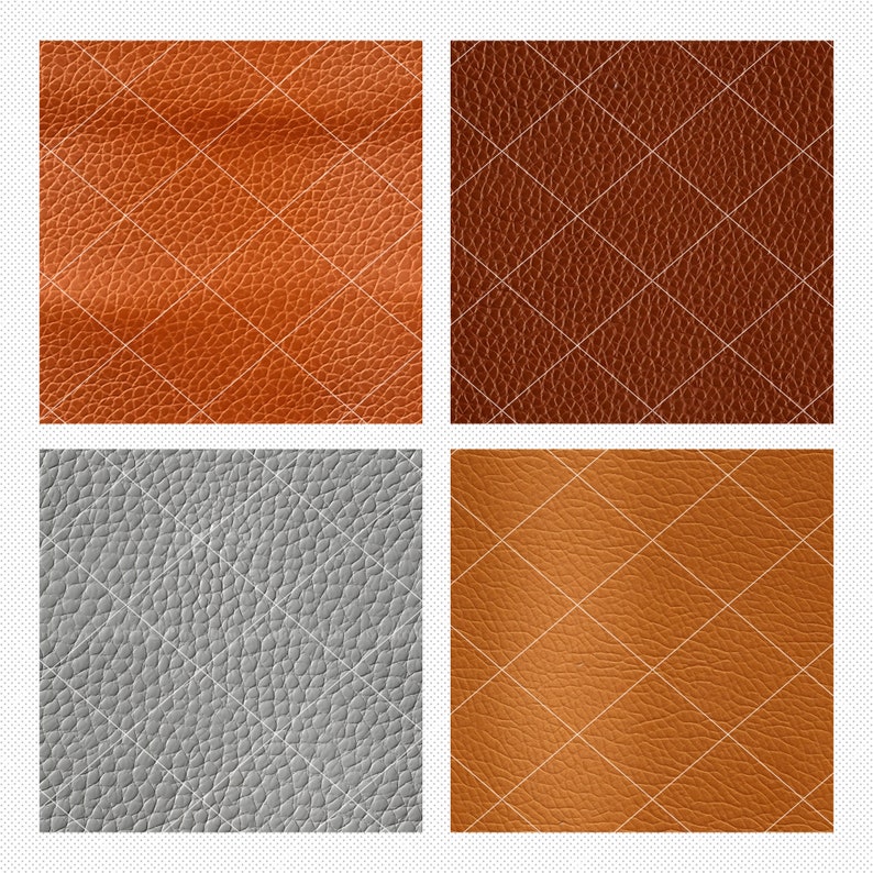Leather Texture Digital Paper: 16 Seamless PNG Patterns (digital ...