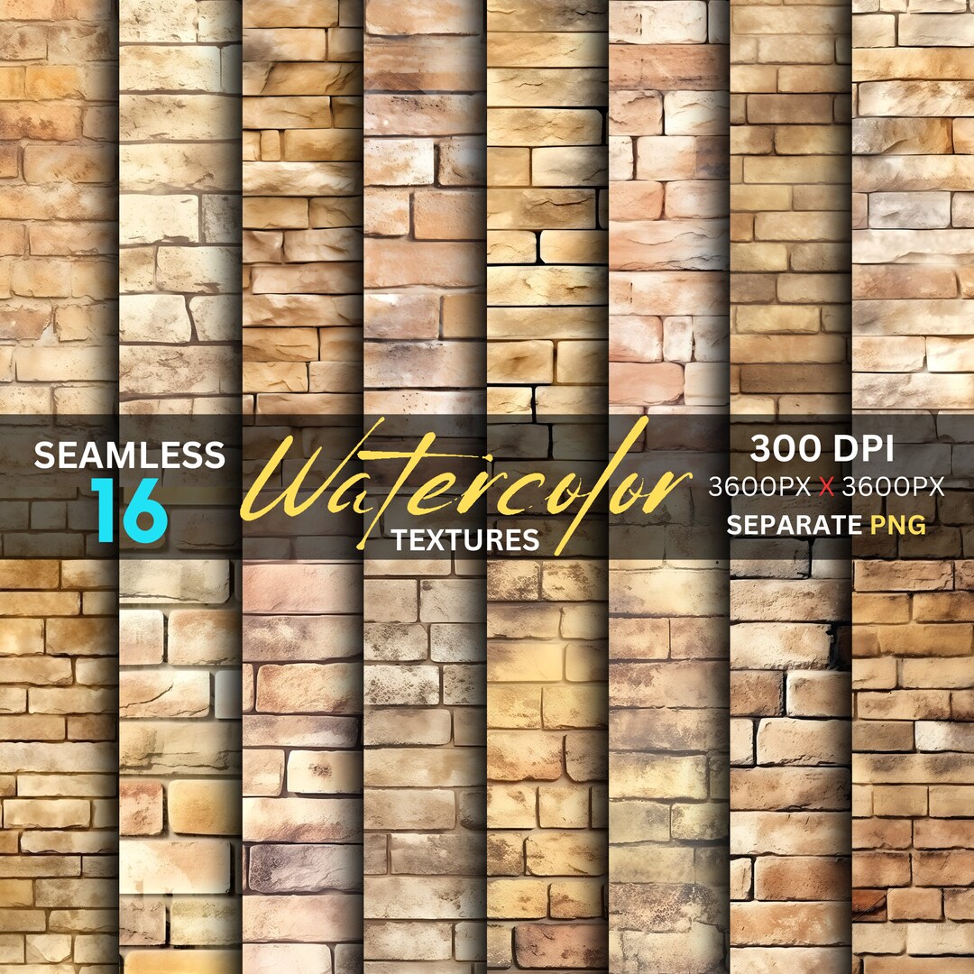 Beige Brick Digital Paper | Watercolor Textures | Printable Designs ...