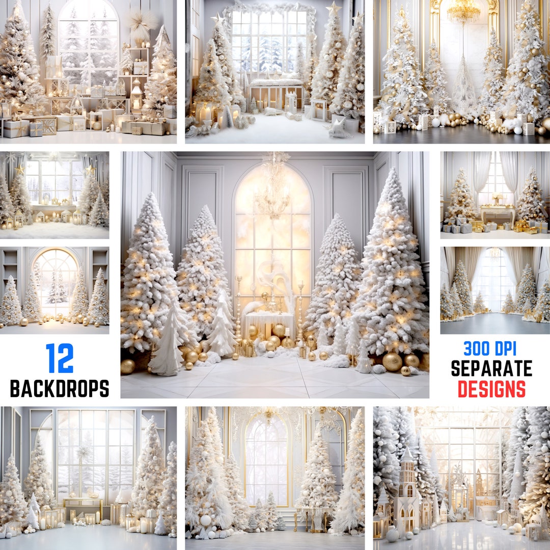 White Christmas Digital Backdrops, Photography Backdrops, Maternity ...
