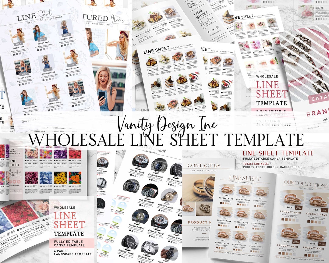 Line Sheet Template Bundle, Wholesale Product Catalogue, Line Sheet ...