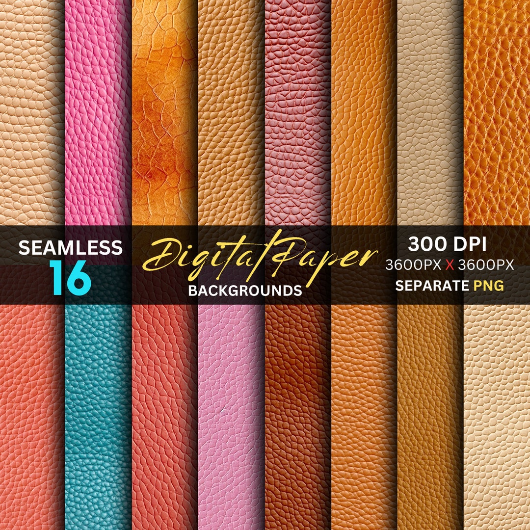 Leather Texture Digital Paper Background PNG, Seamless Digital Paper ...