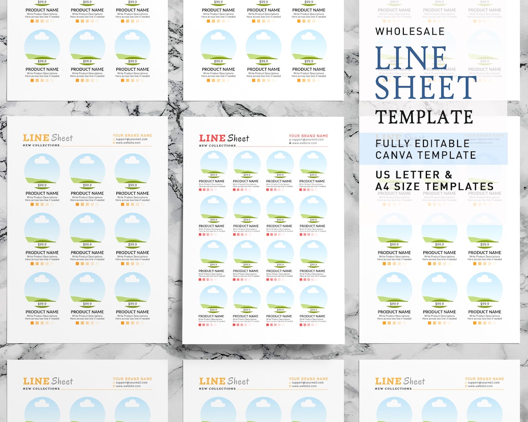 Custom Line Sheet Wholesale Canva Template, Catalogue Design, Product ...