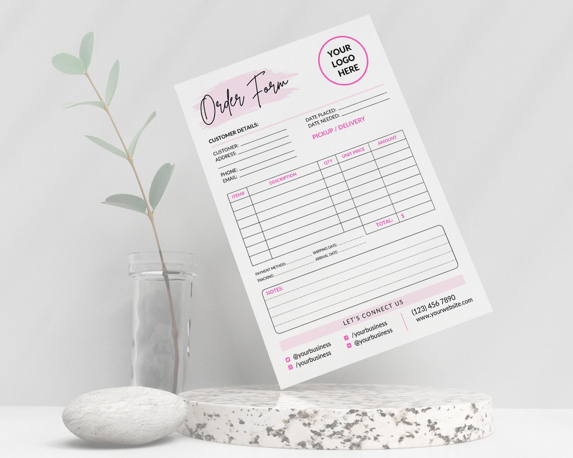Custom Order Form Template Purchase Order Form Template - Etsy