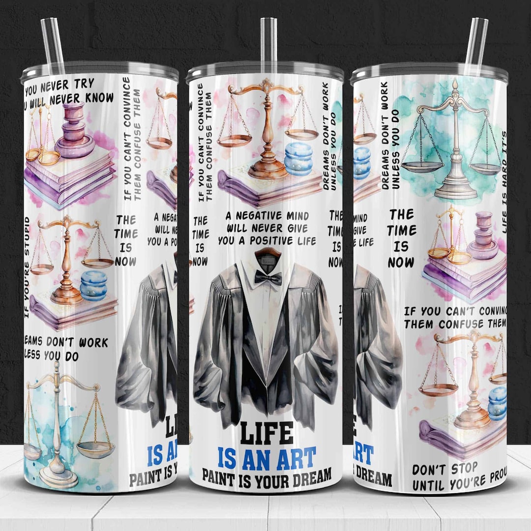 Watercolor Lawyer Tumbler Wrap: Legal Gift, Attorney Design (PNG) - Etsy