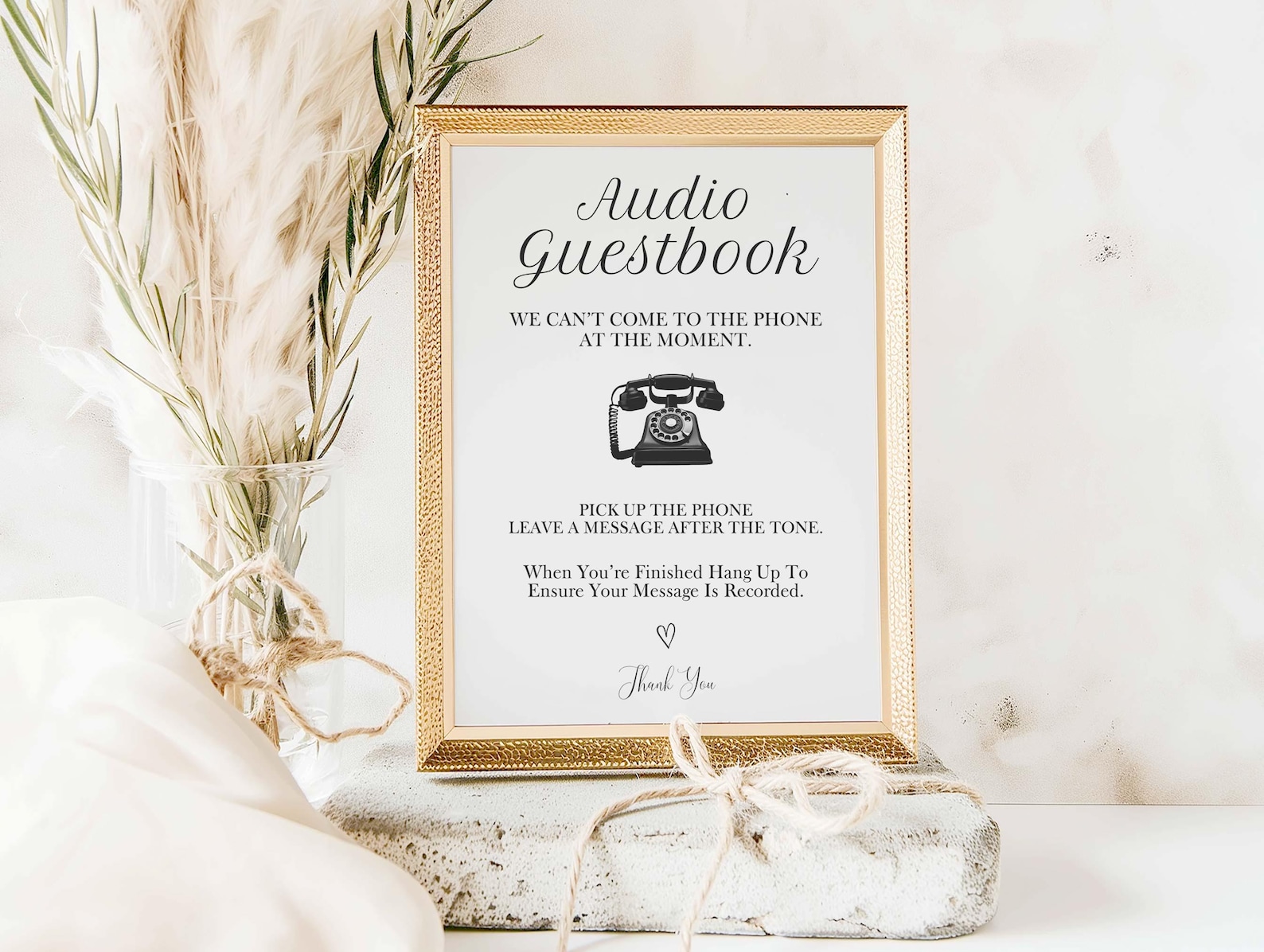 Editable Audio Guestbook Sign: Minimalist Wedding Guestbook (digital ...