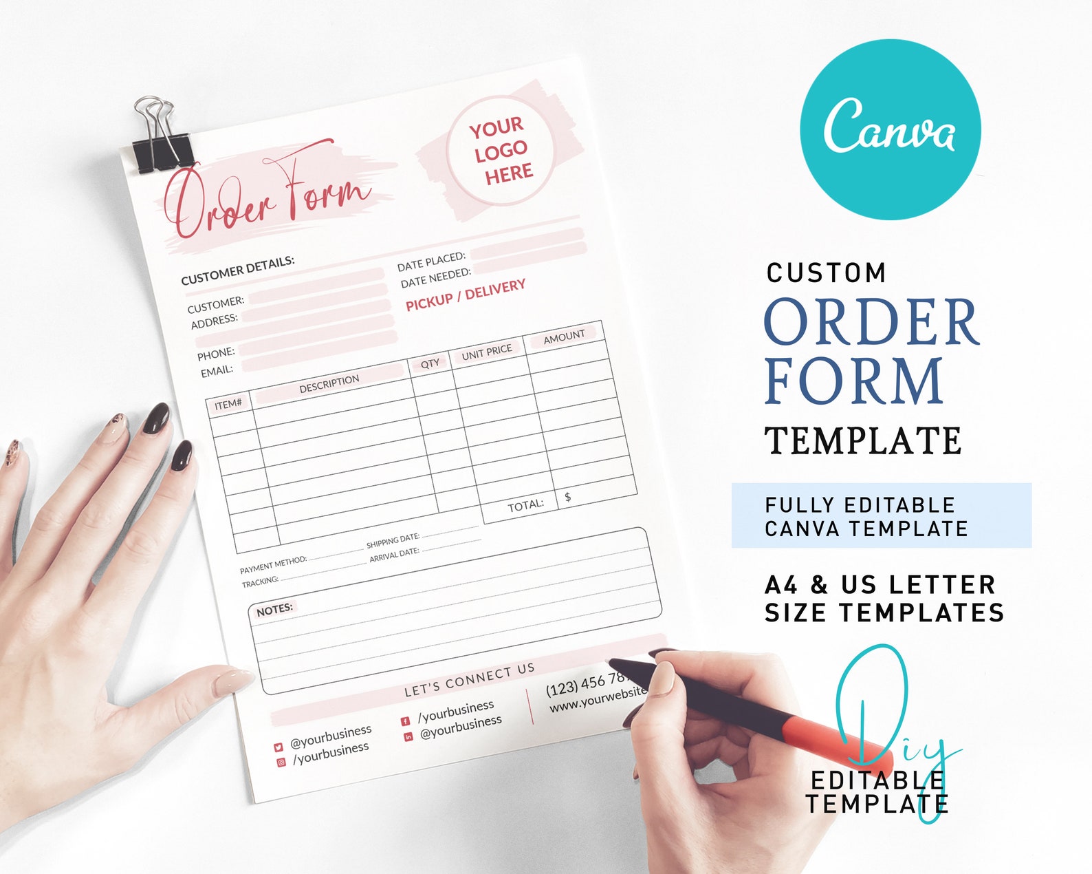 Custom Order Form Template Purchase Order Form Order Form - Etsy