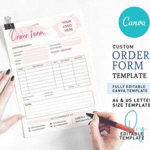 Custom Order Form Template Purchase Order Form Order Form Order Form ...