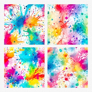 Colorful Splatter Digital Paper: Seamless Texture Backgrounds (PNG) - Etsy