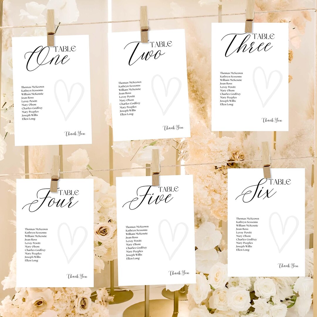 Modern Wedding Seating Chart Printable, Editable Wedding Seating Chart ...
