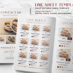 Custom Wholesale Product Line Sheet Template, Editable Retail Catalog ...