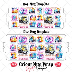 Truck Driver Mug Wraps, Cricut Mug Press, Coffee Mug Wrap, Mug Wrap ...