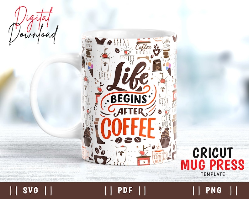Cricut Mug Press Svg Coffee Sublimation Mug Infusible Ink - Etsy