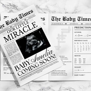 Editable Pregnancy Announcement Newspaper, Printable Newspaper Baby ...