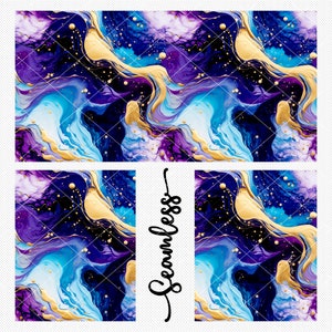 Blue and Gold Abstract Painting Digital Paper Texture, Seamless Digital ...