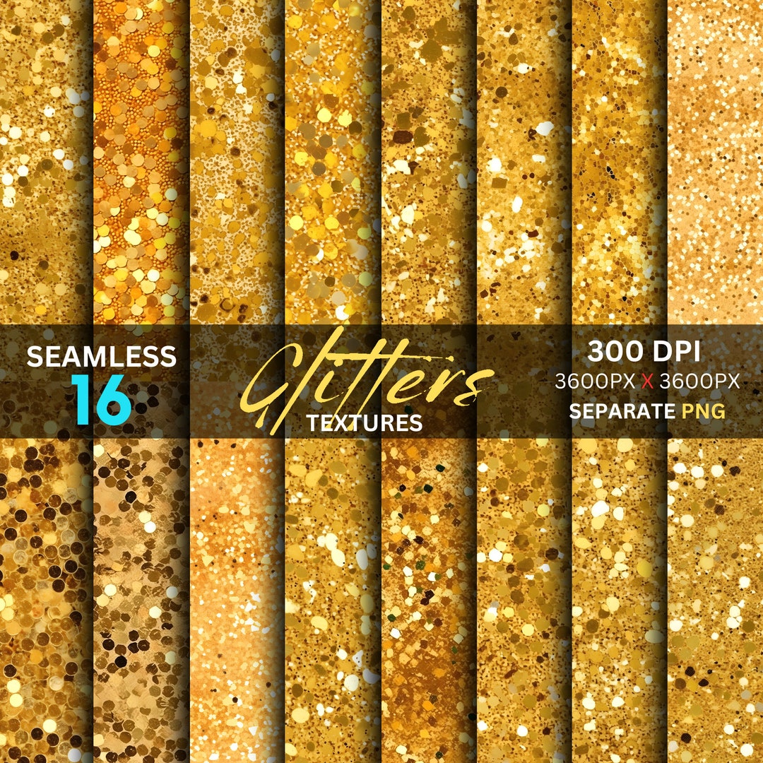 Gold Glitter Digital Paper | Sparkle Backgrounds PNG | Glitter Texture ...
