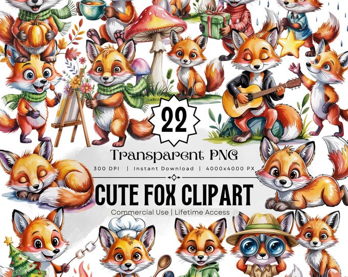 Fox Clipart | Woodland Animals, Card Making (digital Download) - Etsy ...