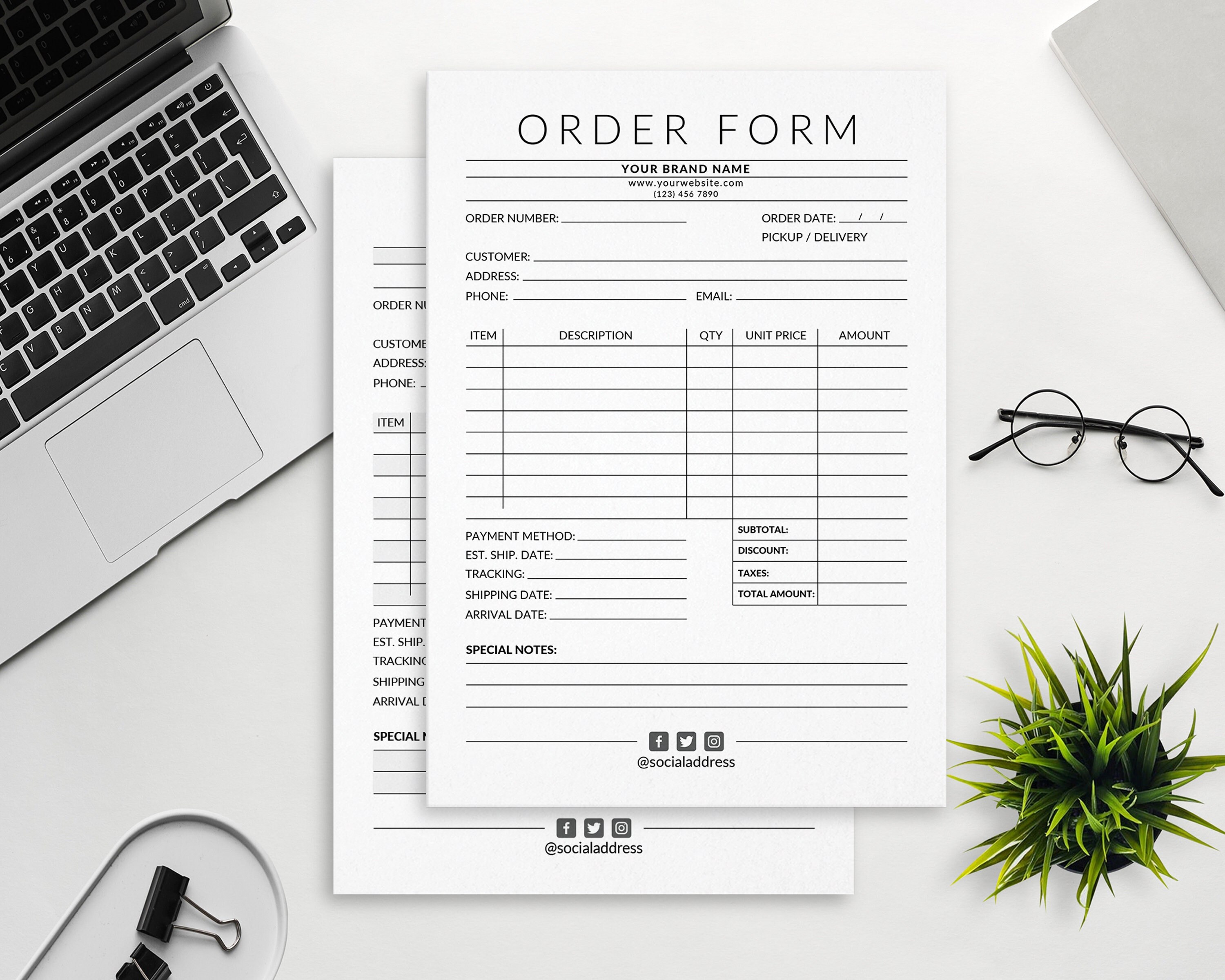 Order Form Template Purchase Order Form Template Order Form - Etsy