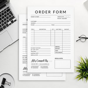 Modern Order Form Design Classic Layout Minimalist Form Printable ...