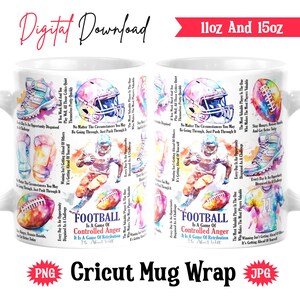 Football Mug Wrap, Cricut Mug Wraps, Coffee Mug Wrap, Mug Wrap PNG, Mug ...