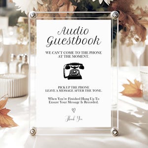 Audio Guestbook Sign, Editable Phone Guestbook Sign, Wedding Guestbook ...