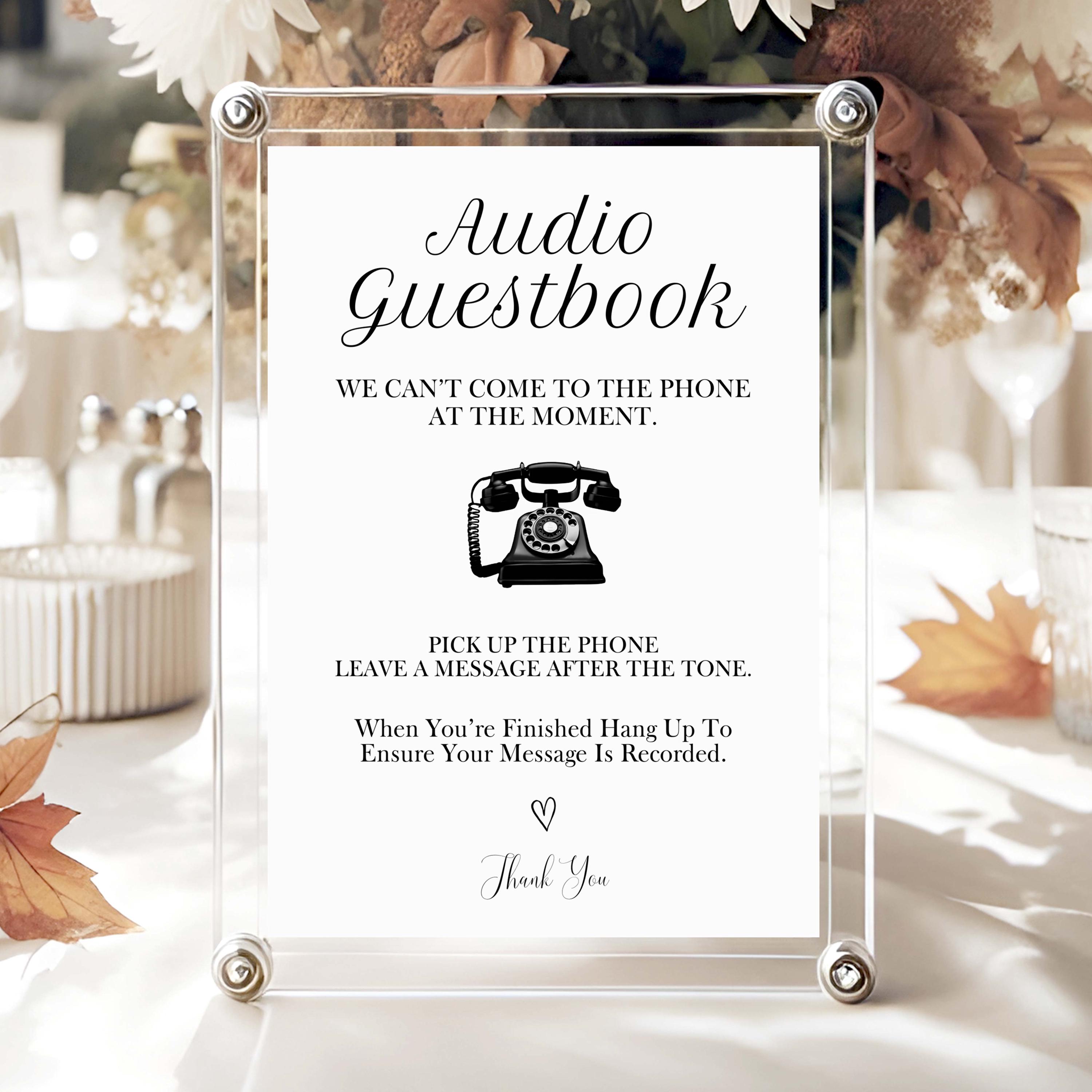 Editable Audio Guestbook Sign: Minimalist Wedding Guestbook (digital ...