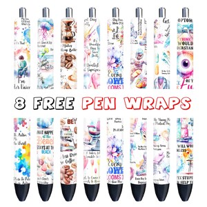 Watercolor Optometry Pen Wrap PNG, Eye Doctor Pen Wrap, Ophthalmologist ...