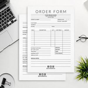Order Form Template Purchase Order Form Template Order Form - Etsy