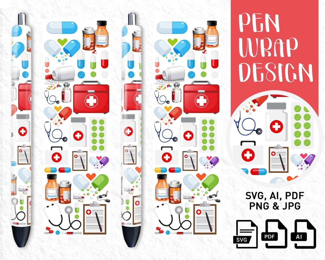 Pharmacy Pen Wrap: Seamless Medical Design (digital Download) - Etsy
