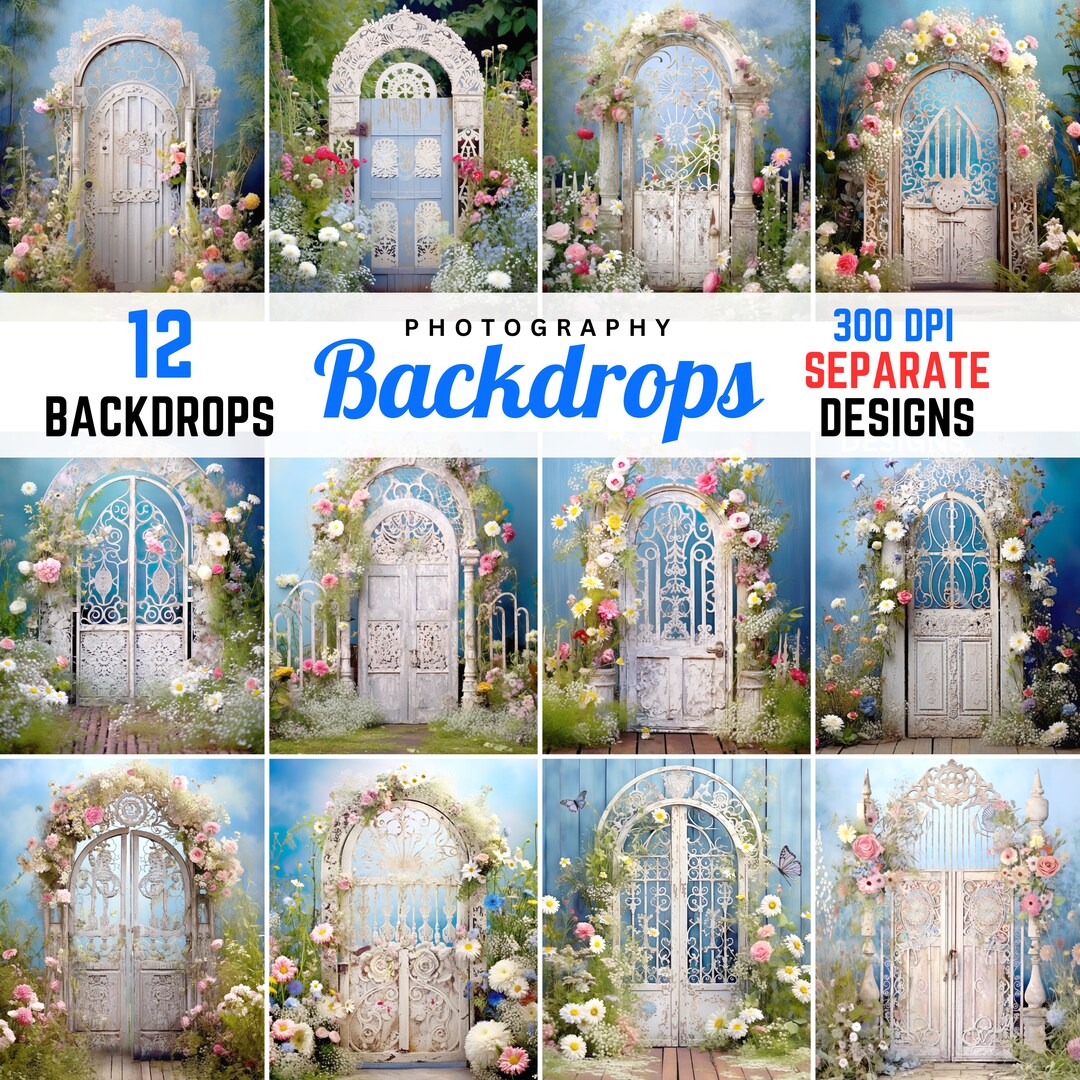 Charming Garden Gate Digital Backdrop for Photography - Etsy
