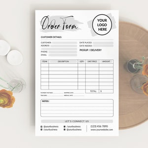 Custom Order Form Template Purchase Order Form Order Form | Etsy
