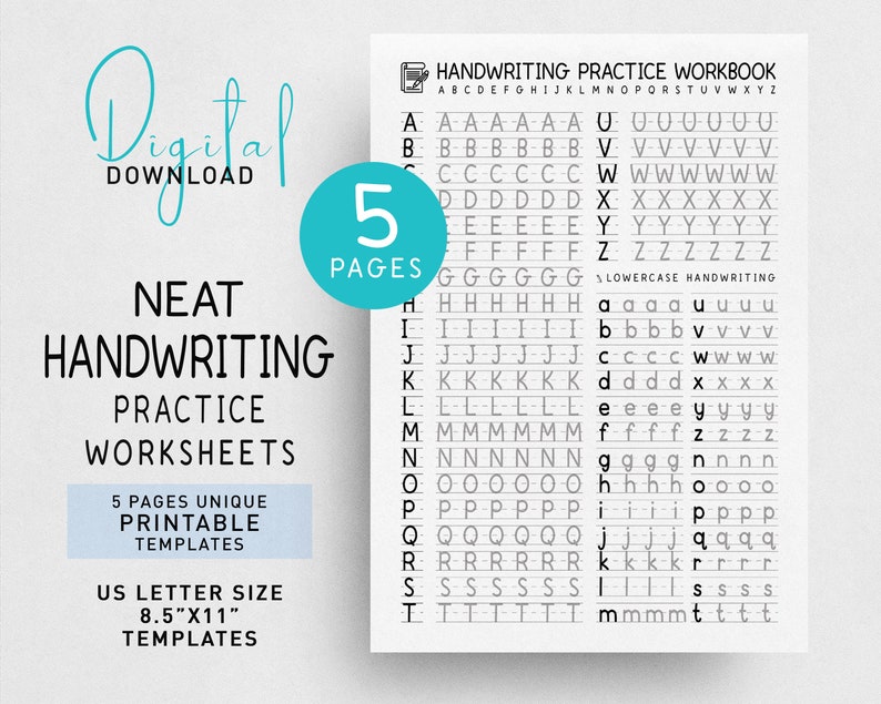 Neat Handwriting Practice Printable Handwriting Worksheets | Etsy