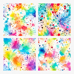 Colorful Splatter Digital Paper: Seamless Texture Backgrounds (PNG) - Etsy