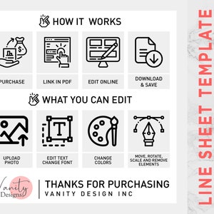 Small Business Line Sheets Template for Wholesale, Retail Line Sheet ...