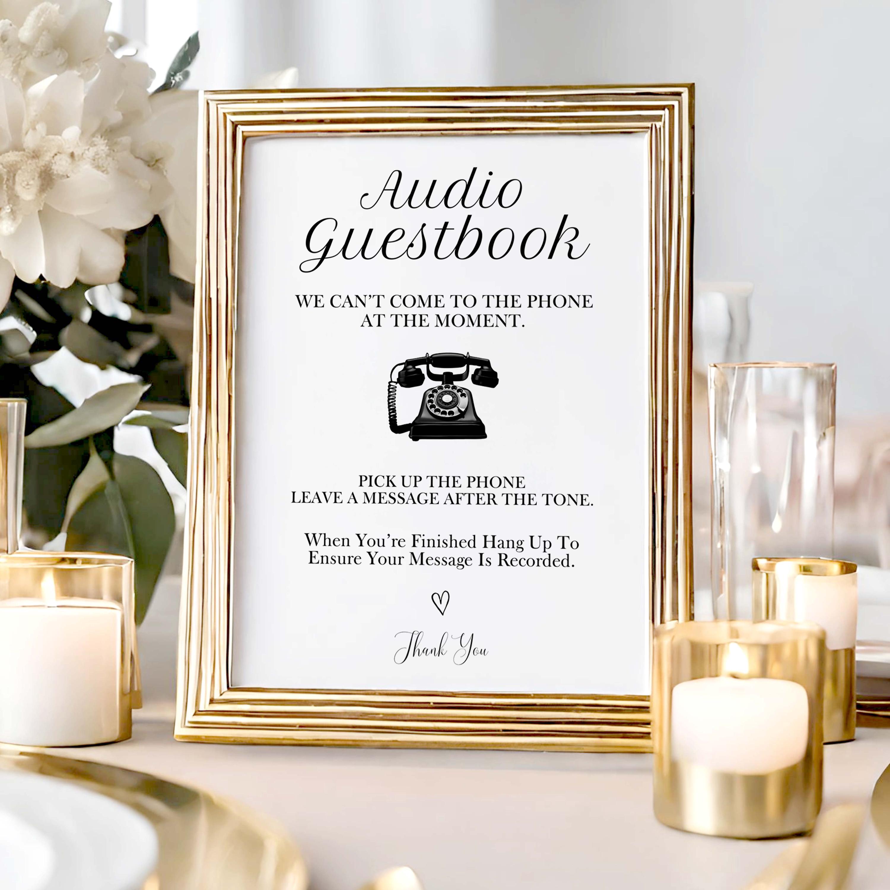Editable Audio Guestbook Sign: Minimalist Wedding Guestbook (digital ...