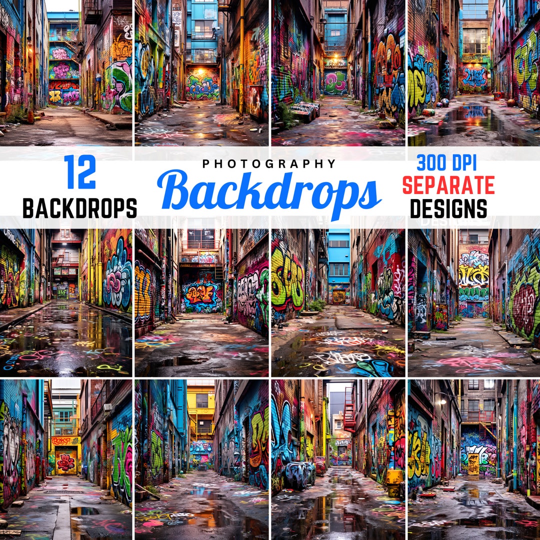 Graffiti Art Digital Backdrop, Digital Backdrops for Photography ...