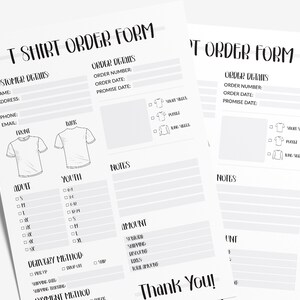 Custom Tee Order Form | Shirt Purchase Order Form | Printable Order ...