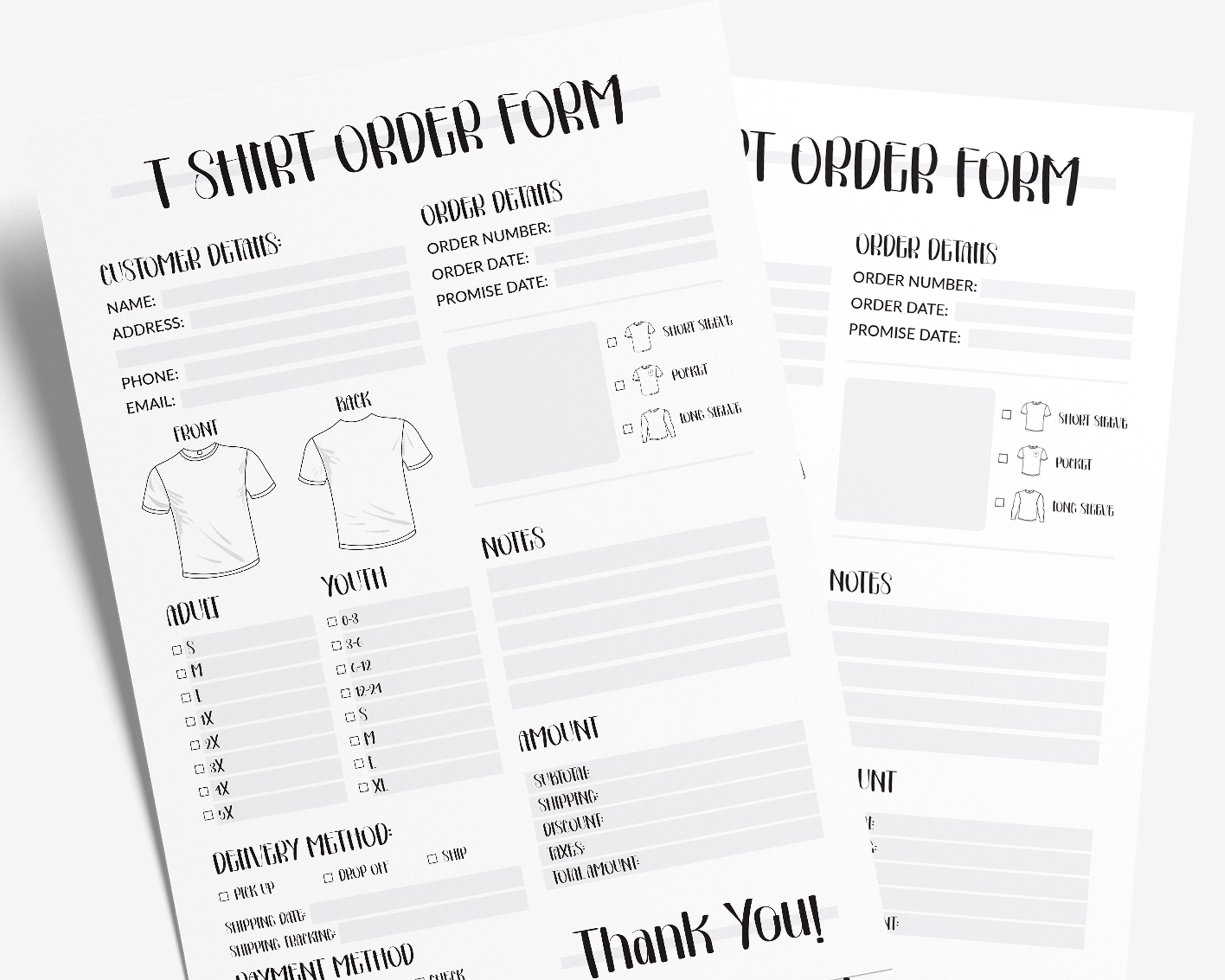 Editable Shirt Order Form Template: Canva Tee Order (digital Download ...