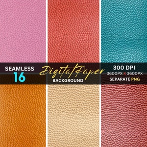Leather Texture Digital Paper Background PNG, Seamless Digital Paper ...