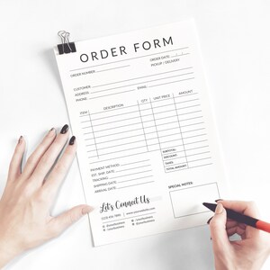 Modern Order Form Design Classic Layout Minimalist Form Printable ...