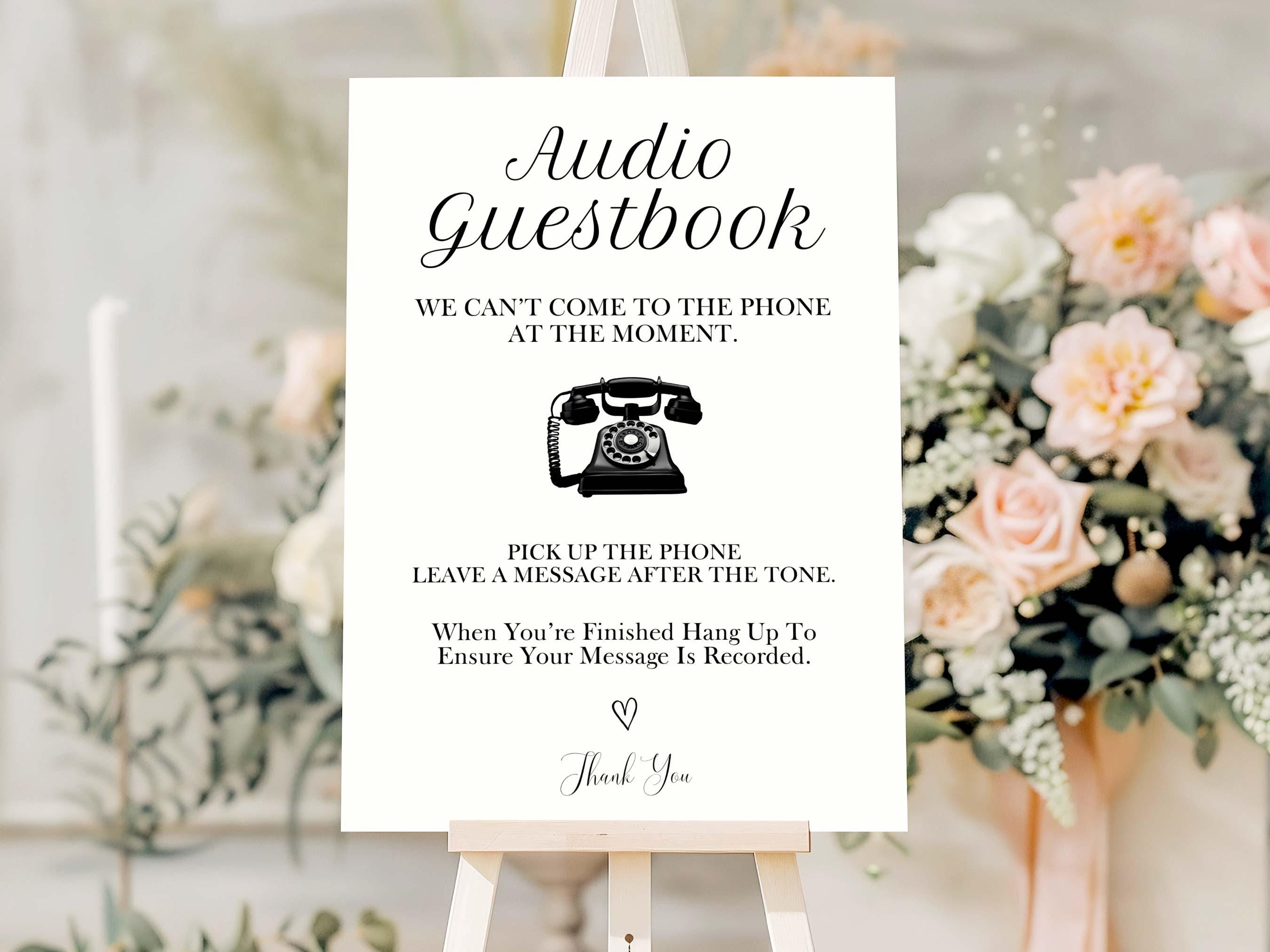Editable Audio Guestbook Sign: Minimalist Wedding Guestbook (digital ...