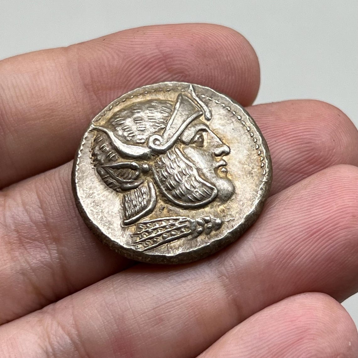 Ancient Roman Greek Solid Silver Coated Coin With King Image - Etsy